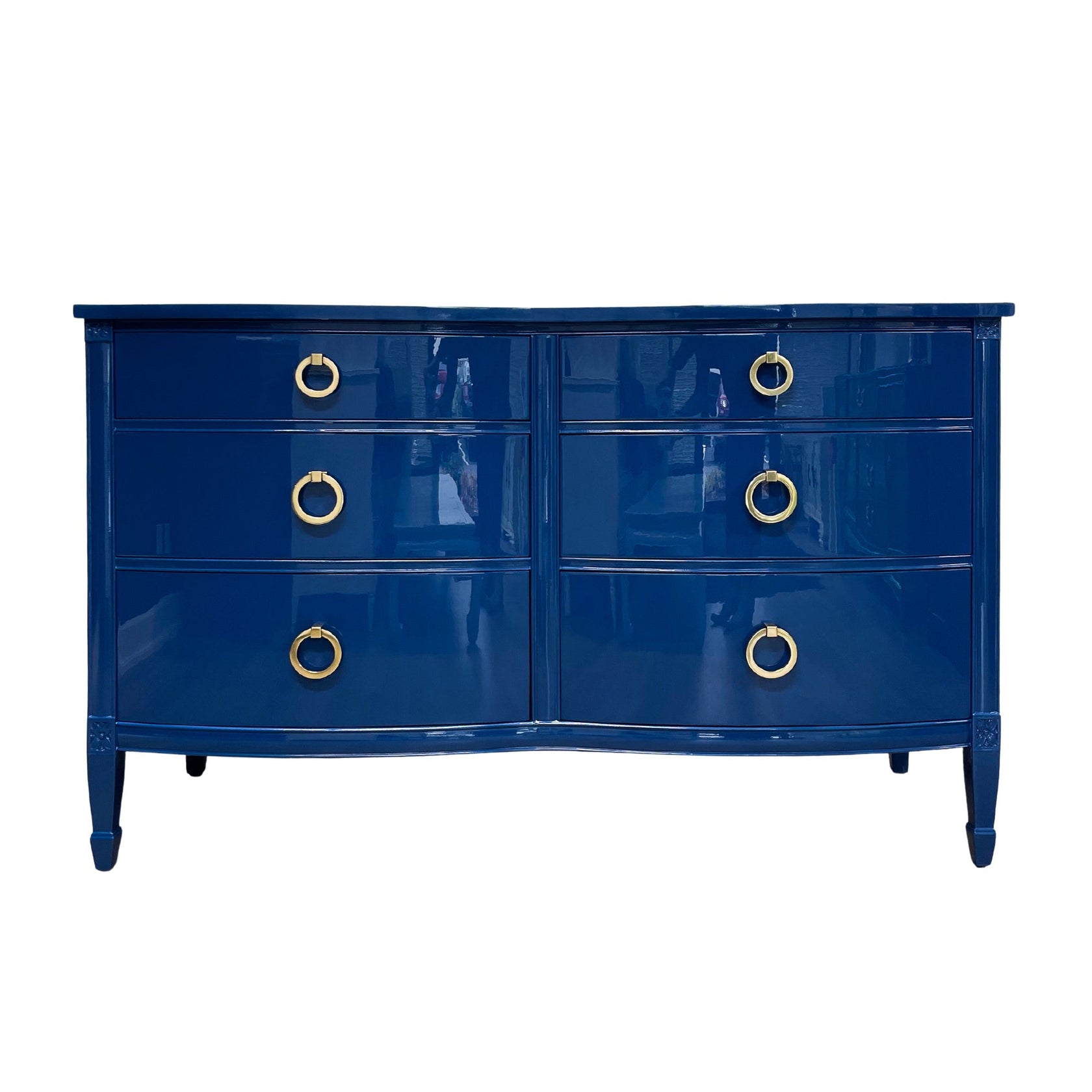 "Darcy" 6 Drawer Bowfront Dresser – Casey Grace Studio, LLC