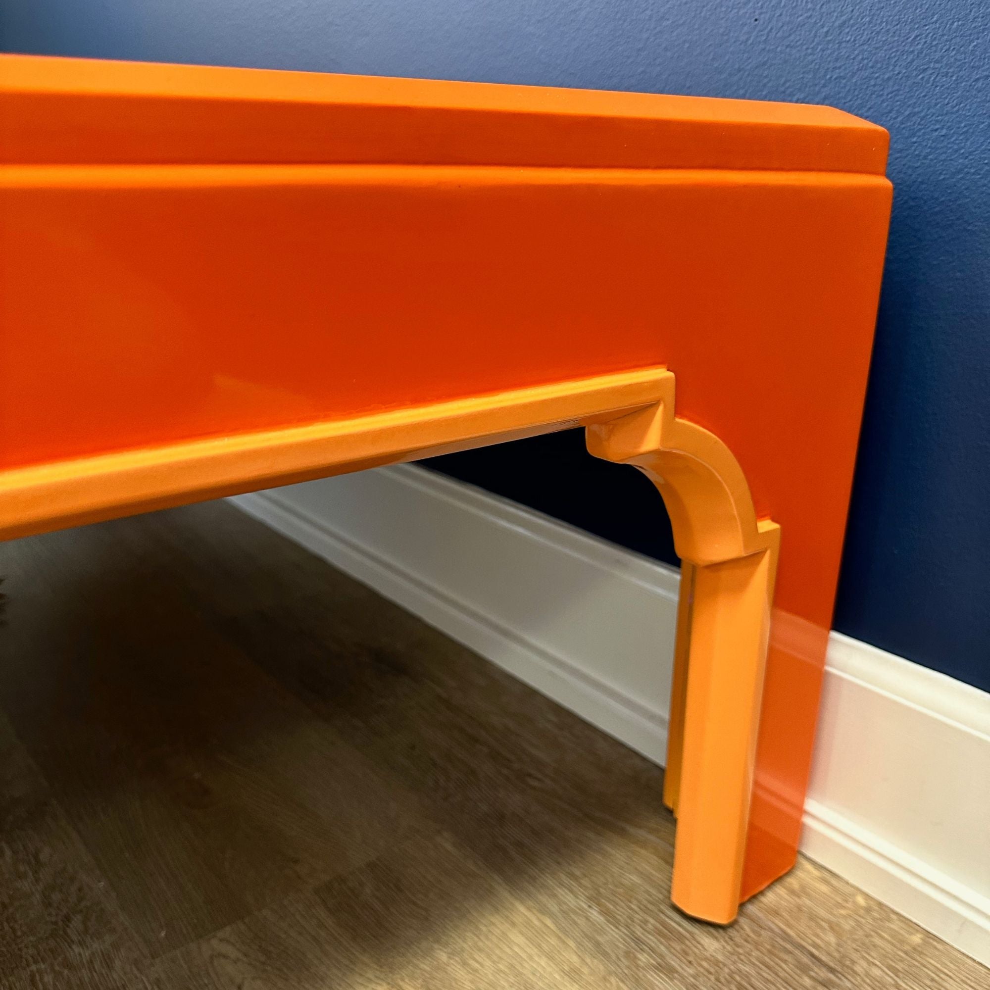 Pablo - Vintage lacquered orange coffee table. – Casey Grace Studio, LLC