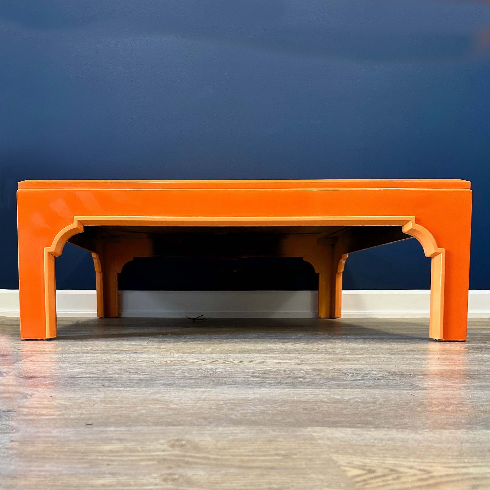Pablo - Vintage lacquered orange coffee table. – Casey Grace Studio, LLC