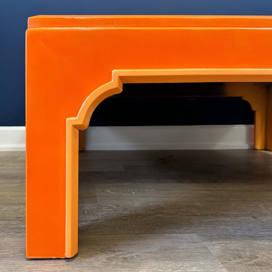Pablo - Vintage lacquered orange coffee table. – Casey Grace Studio, LLC